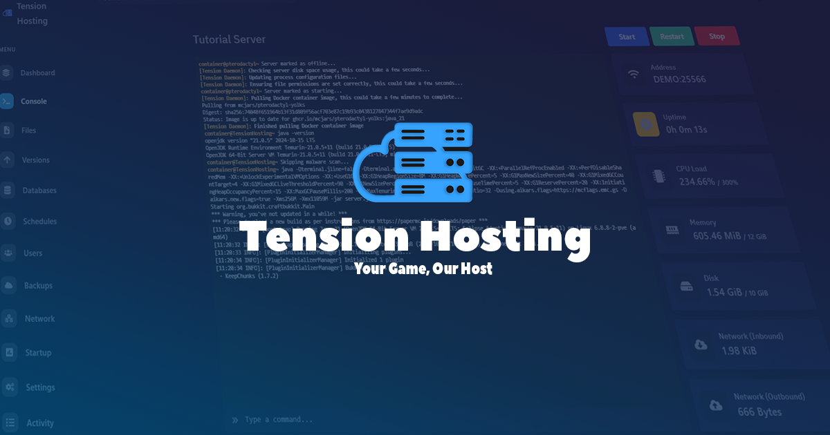 Tension Hosting - Your Game, Our Host